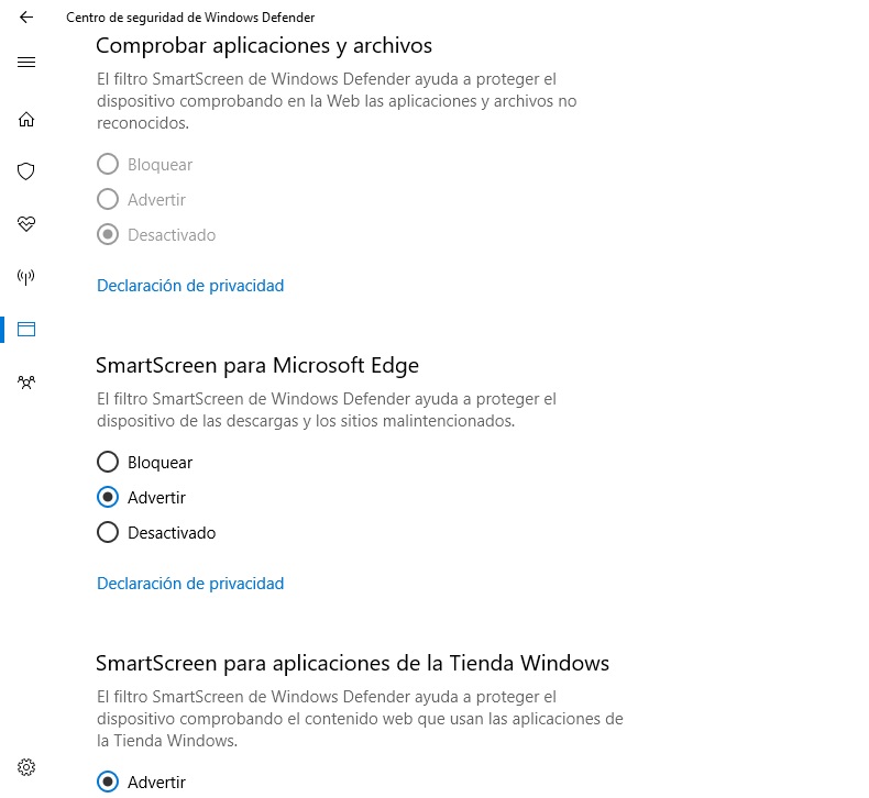Aprende a desactivar el filtro SmartScreen de Windows 10