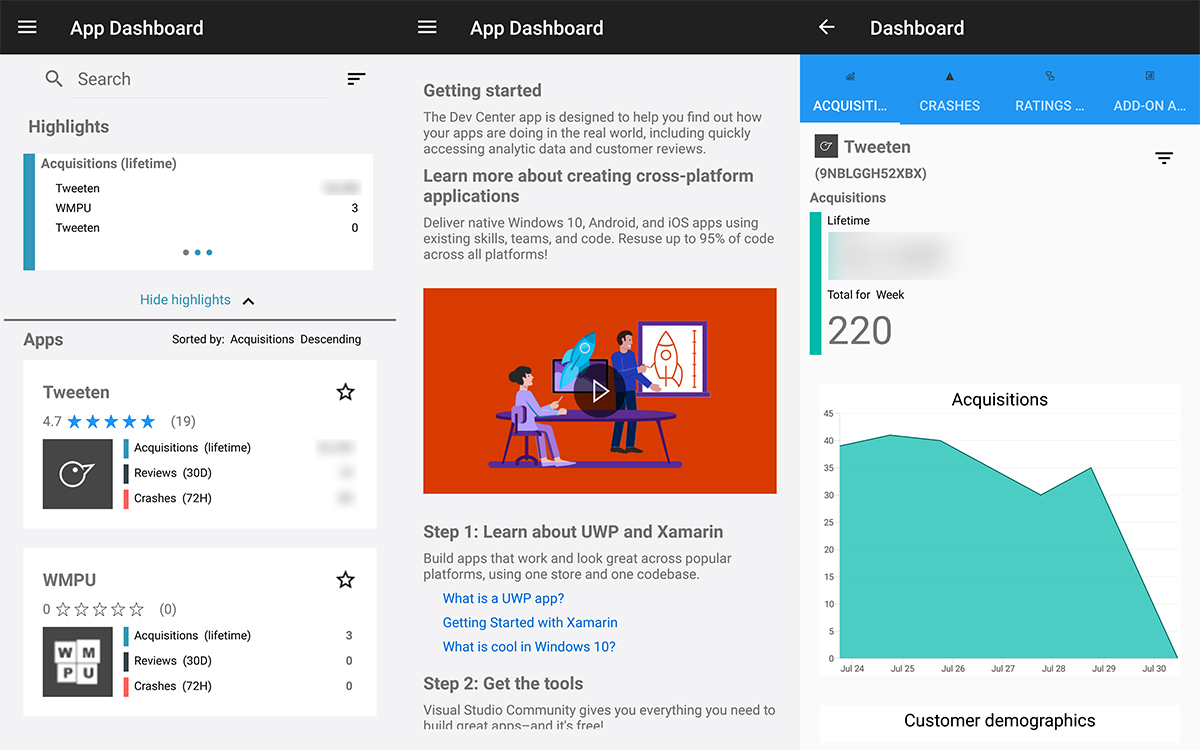 La aplicación Windows Dev Center llega a Android