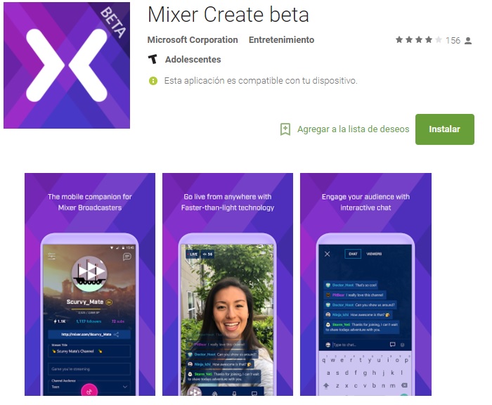 La app de Mixer Create ya permite transmitir tus juegos desde iOS y Android