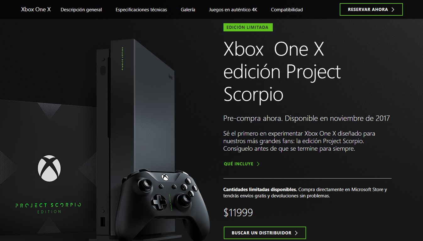 Ya se puede reservar la Xbox One: Project Scorpio Edition